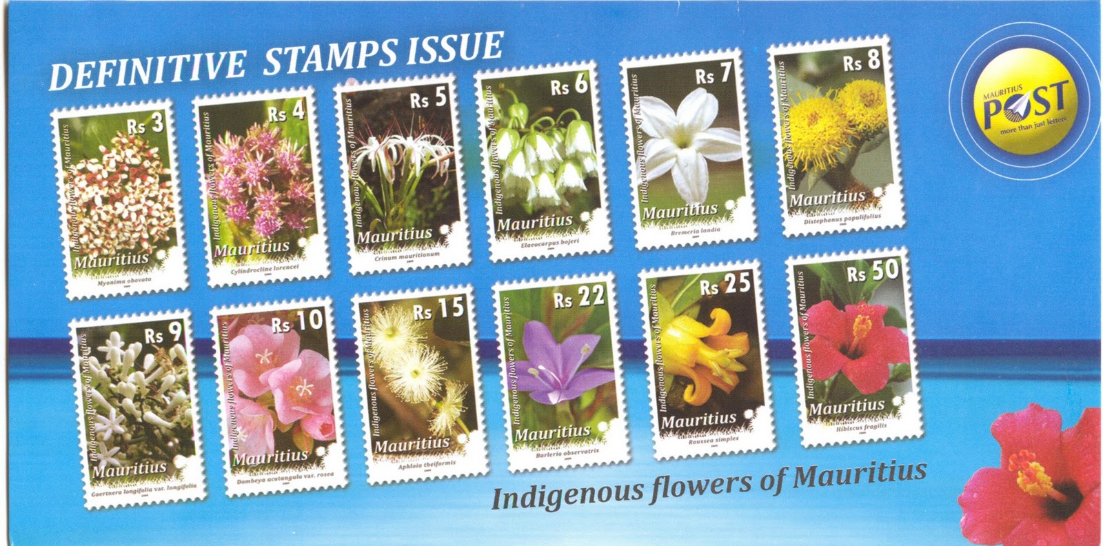Mauritian Philatelic Blog: Indigenous Flowers of Mauritius Definitive Issue