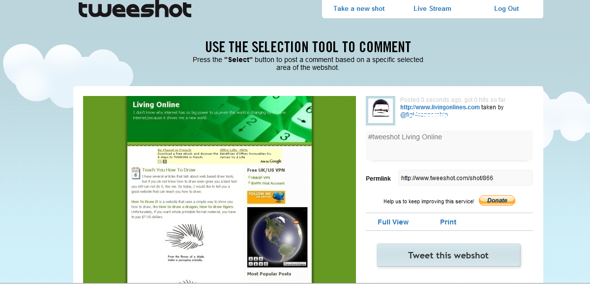 Living Online: An Easy Way To Take Web Screenshot