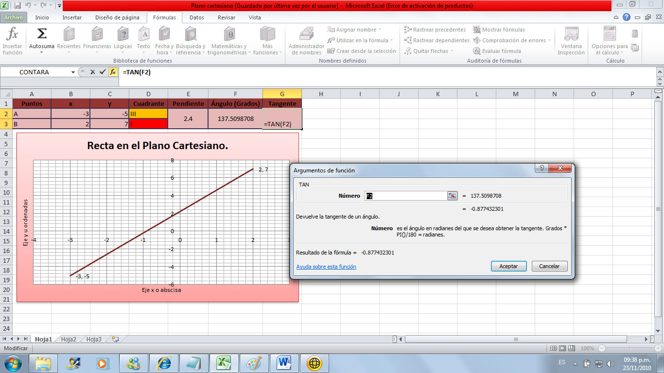 JUDITH TICS: Plano Cartesiano en Excel.