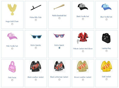 YOVILLE RARE ITEM PICTURES: YOVILLE All RARE Item Pictures in yoville