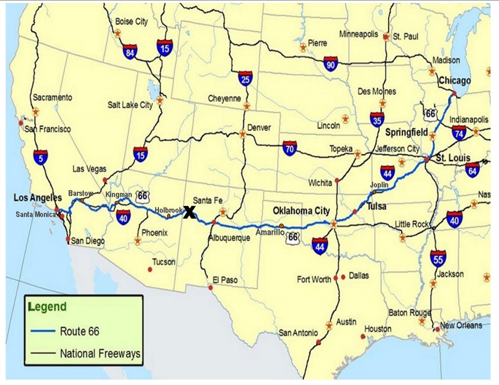 Printable Illinois Route 66 Map