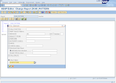 ABAP TUTORIAL: Cerate a Custom Pattern for ABAP Programs