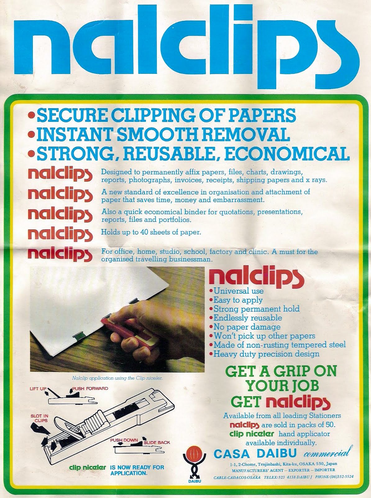 Stapler of the Week: Stapler of the Week Archive- Nalclip Clip Niceler