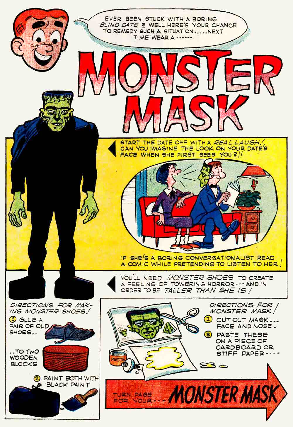Uncle Ernie's Creature Ink: Archie MadHouse #14.1961: Frankenstein Mask