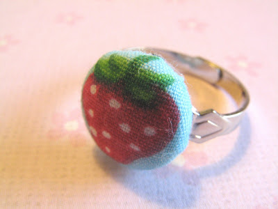 Cutie Stuffs: How to make a fabric covered button ring?