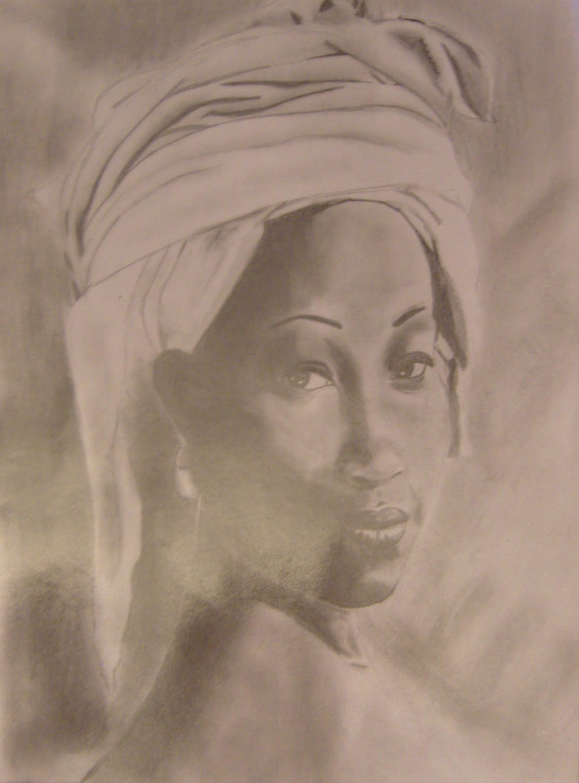 106-092-3065: Pencil drawing of Black Woman