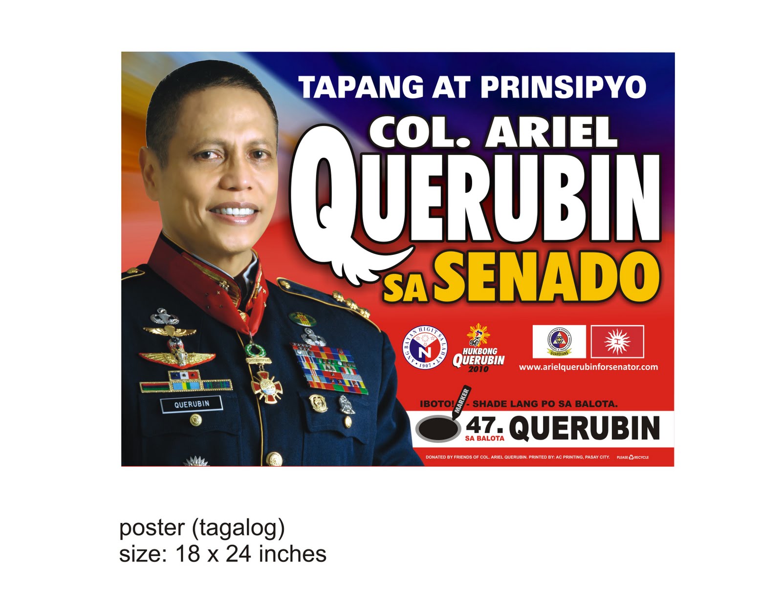 Col. Ariel O. Querubin for Senator