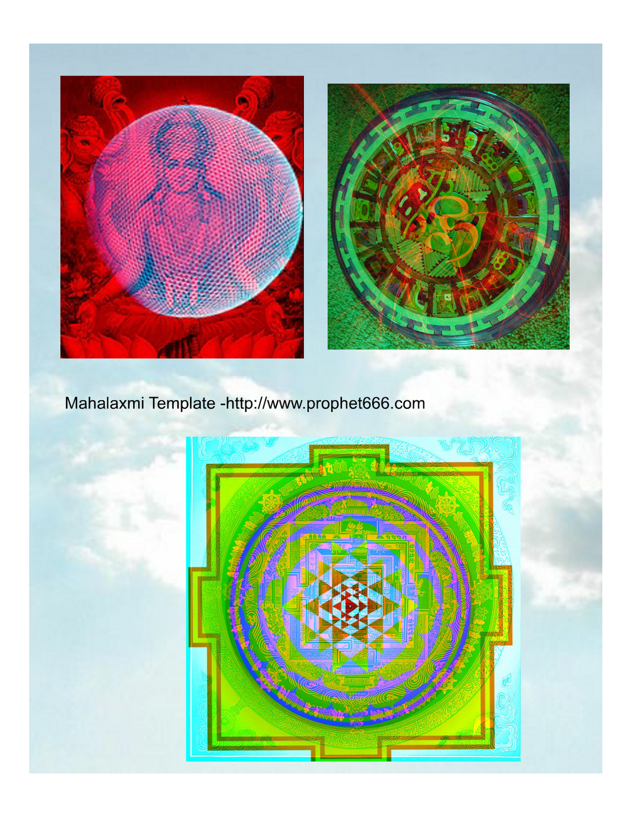 3d Template of Mahalaxmi