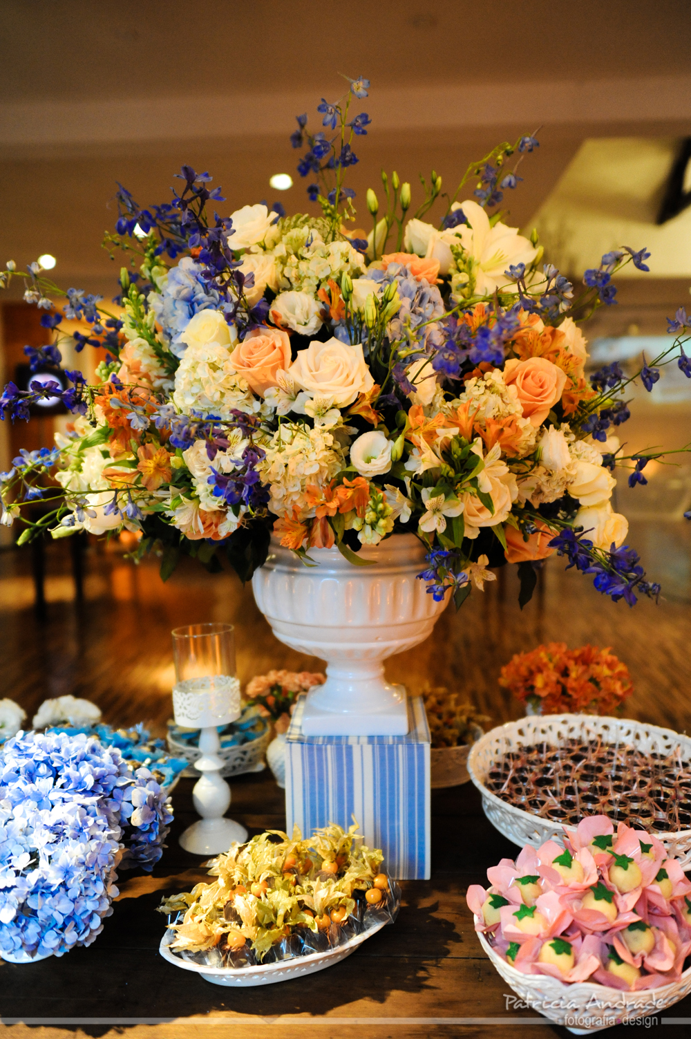 Casar e Decorar: Decoração Laranja e Azul