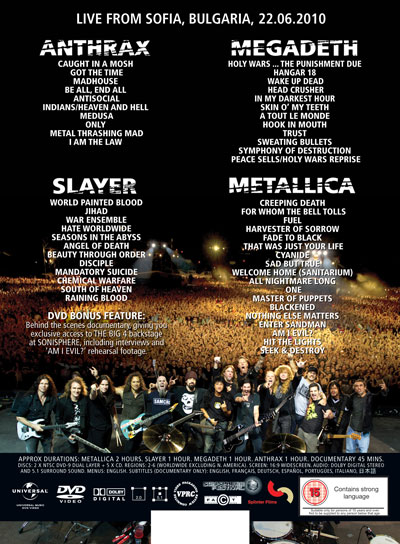 Heavy For All: The Big 4: Live From Sofia, Bulgaria, A La Venta el 18 ...