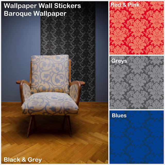 InteriorInstyle Blog: PATTERNED WALLPAPER WALL STICKERS. COLOUR OPTIONS ...