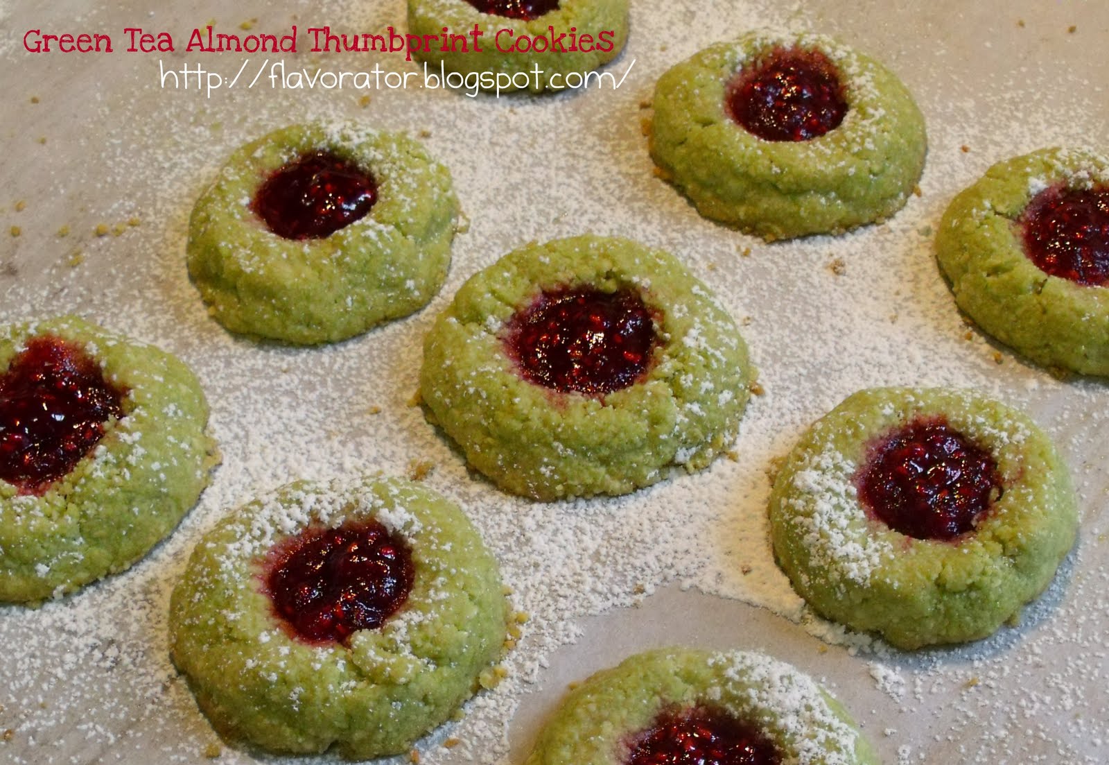 fLAVORATOr: Green Tea Almond Thumbprints + Linzer Cookies