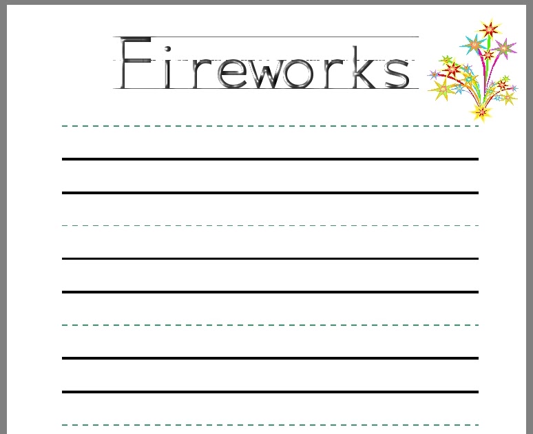 Debbie's Resource Cupboard: Firework writing frame for infants
