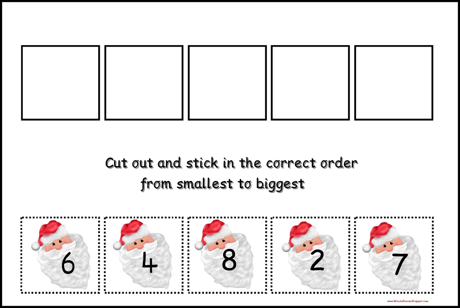 Debbie's Resource Cupboard: Cut and stick number ordering