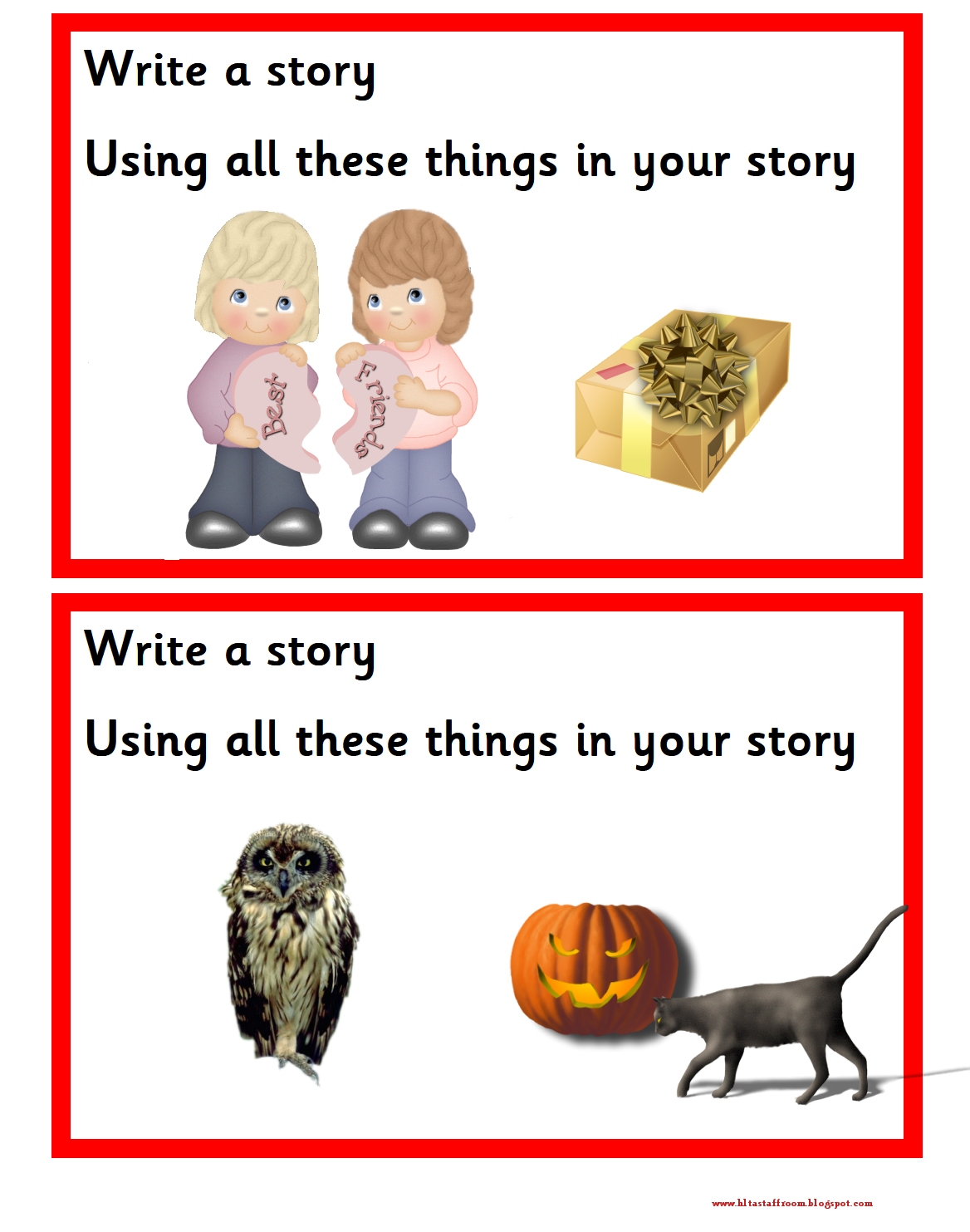 Debbie's Resource Cupboard: Write a story - prompts for creative writing