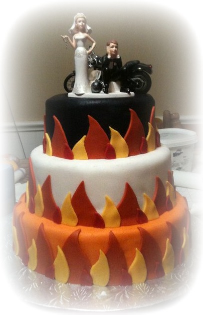 Lanny's Cakes: Fiery Flames Wedding Cake