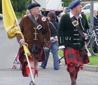 North Fife: Clansmen arrive at the Scottish Highland Games Ceres North Fife