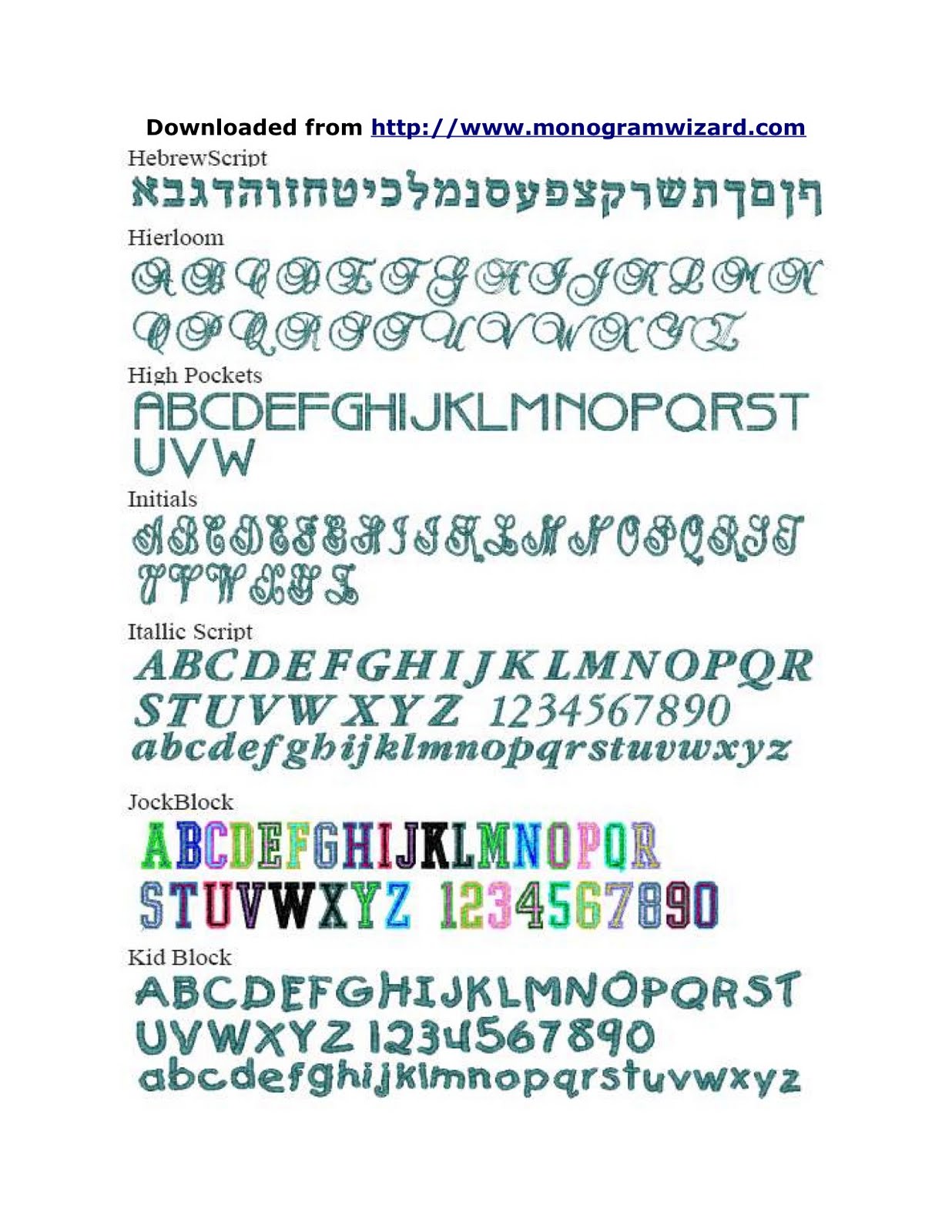 Campbell Creations: Monogram fonts