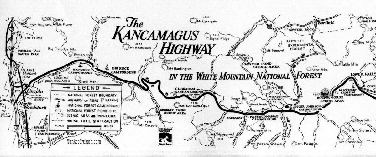 Kancamagus Highway Map | Color 2018