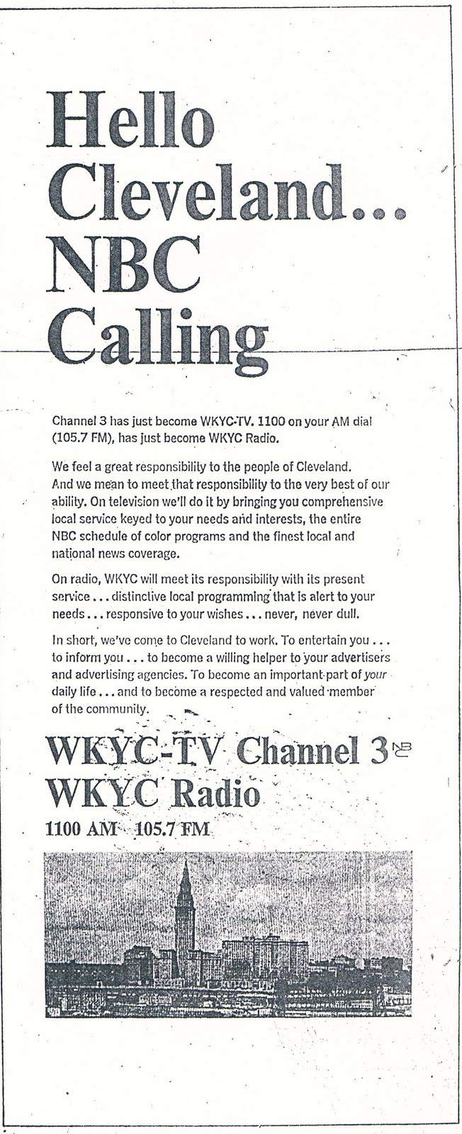 Cleveland Classic Media: Hello Cleveland:Early WKYC Days