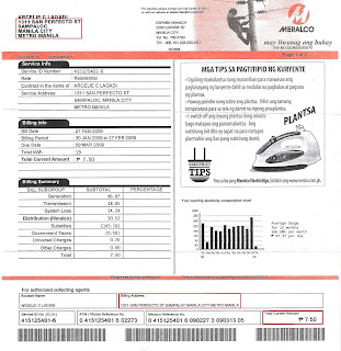 The world of KMV: Meralco Bill