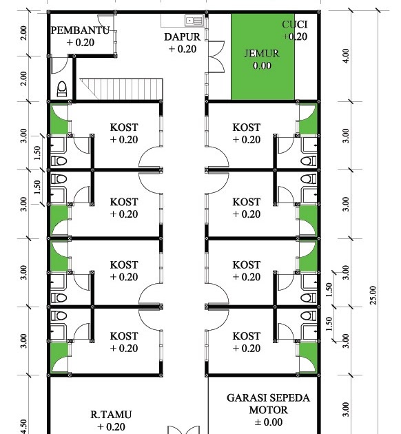 Terpopuler Denah Rumah Kos Ukuran, Rumah Minimalis