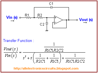 All Electronics circuits: Sallen-Key Low-pass Filter