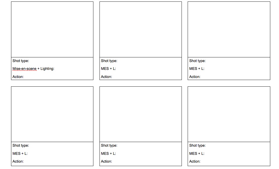 Year 12 Practical Production: Storyboard template for you to print and ...