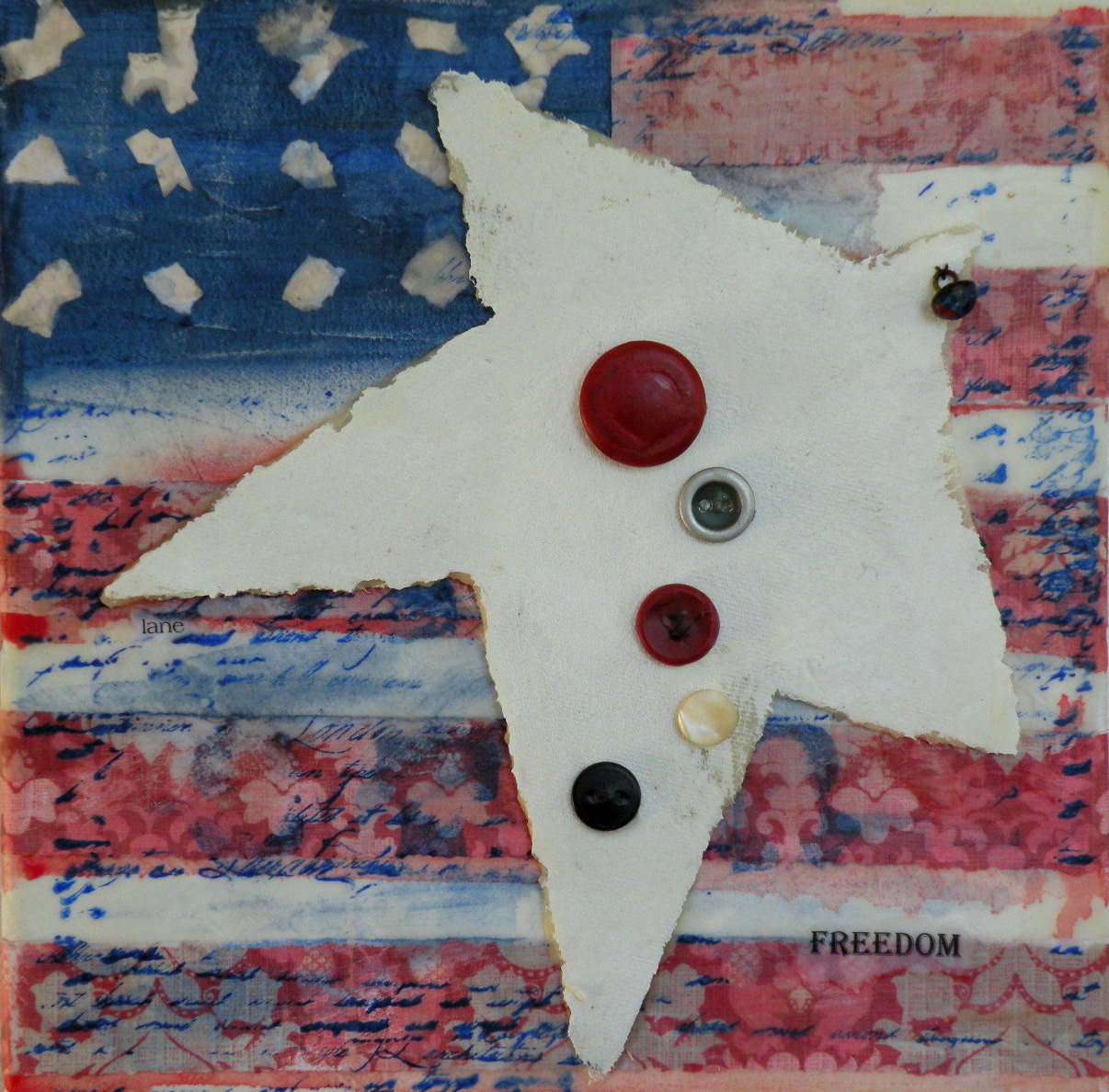 ART FOR LIFE: "FREEDOM" wax collage © Saundra Lane Galloway