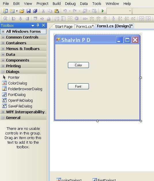 Shalvin Angular And Microsoft Net Blogs Colordialog And Fontdialog In Net Windows Forms 